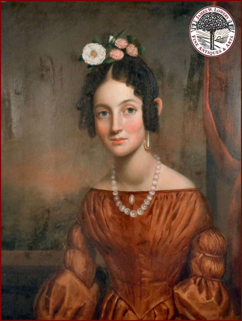 Abraham Tuthill – YOUNG LADY with PEARLS – American Antiques