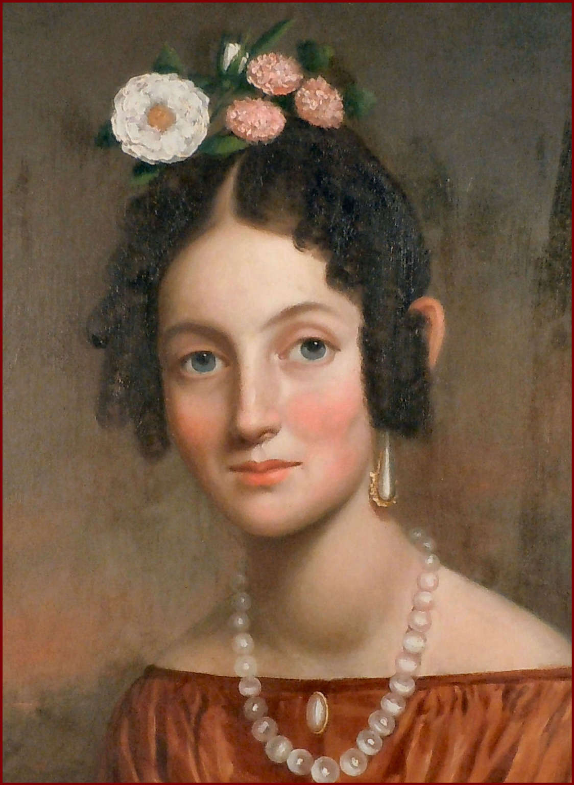 Abraham Tuthill – YOUNG LADY with PEARLS – American Antiques
