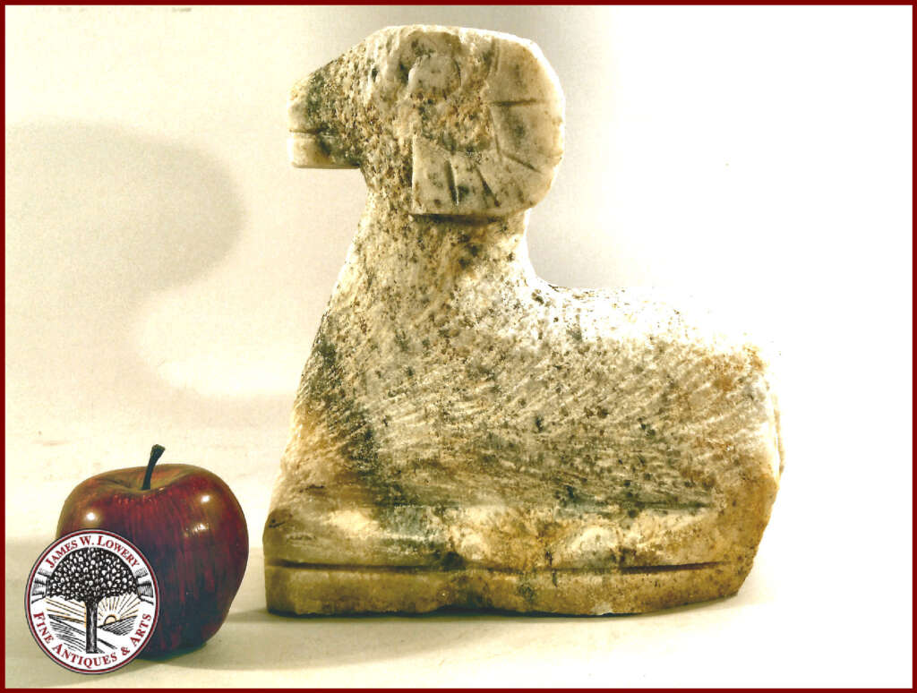 FOLK CARVED STONE RAM – American Antiques