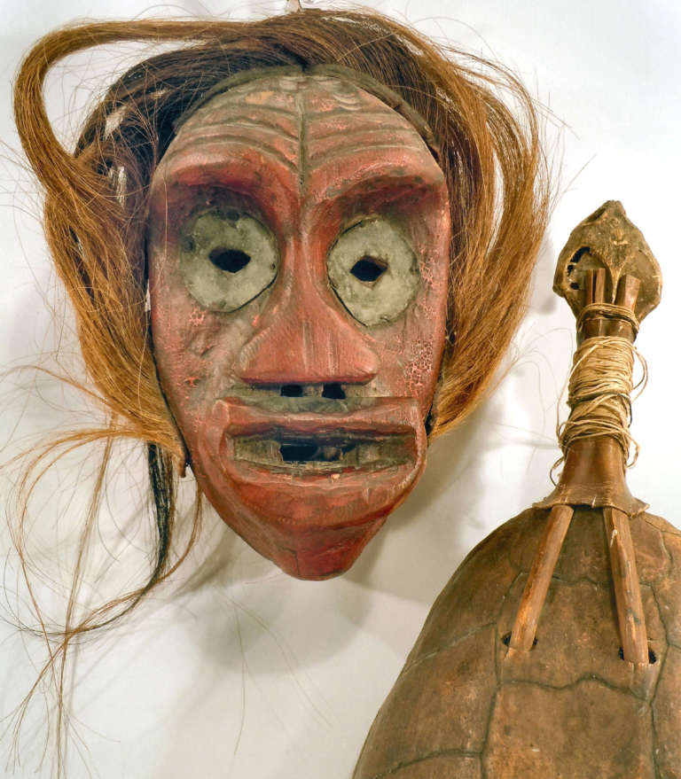 IROQUOIS FALSE FACE MASK & SACRED TURTLE RATTLE – American Antiques