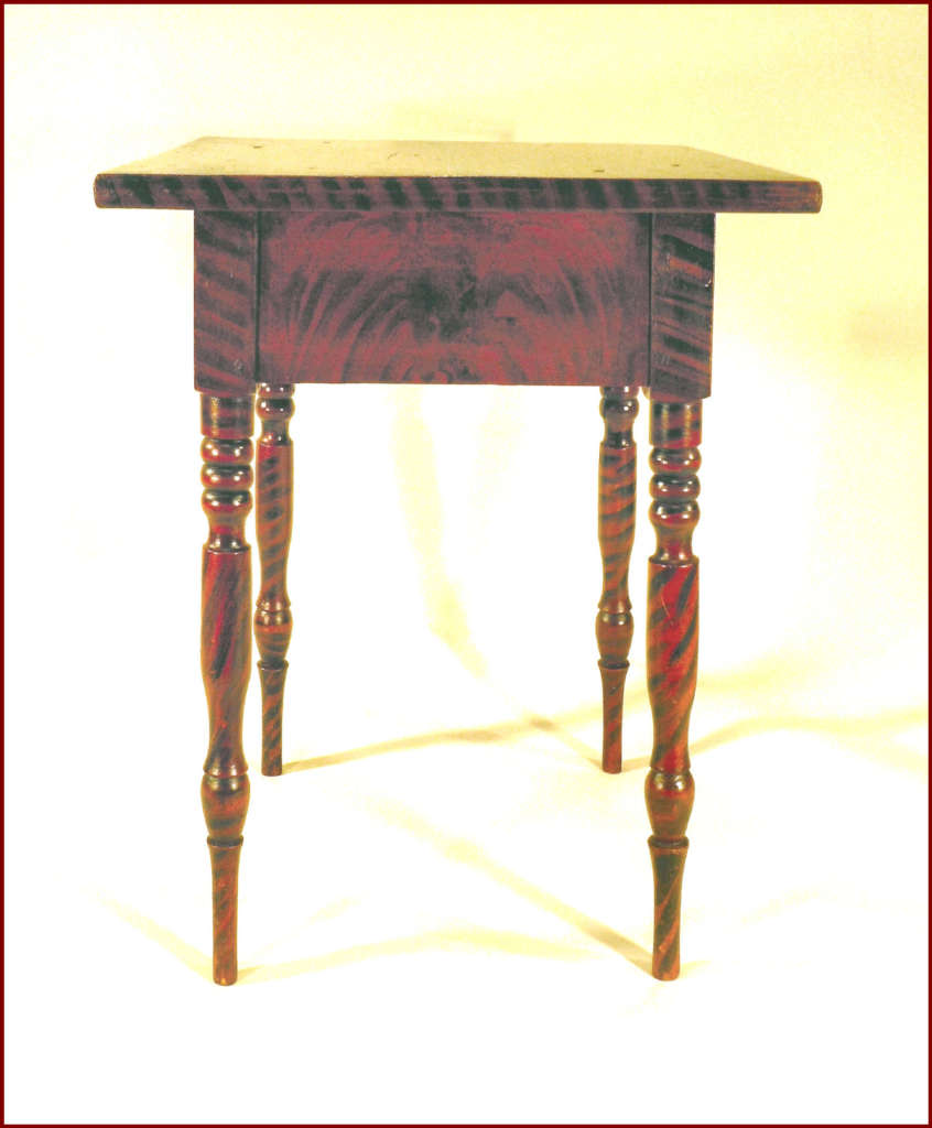 PAINT DECORATED WORK TABLE – American Antiques