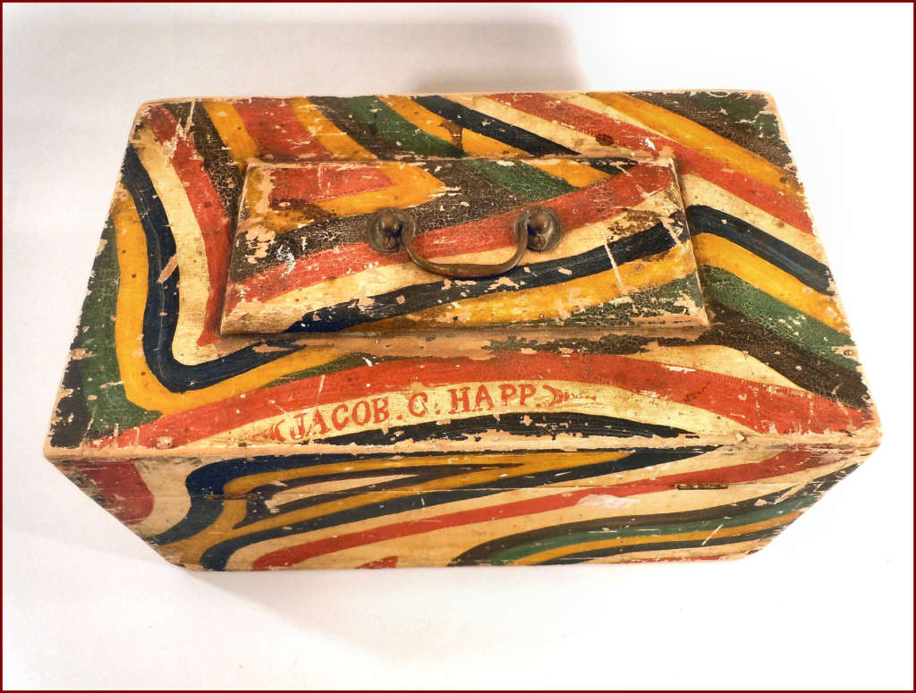 PAINT DECORATED BOX – JACOB C. HAPP – American Antiques