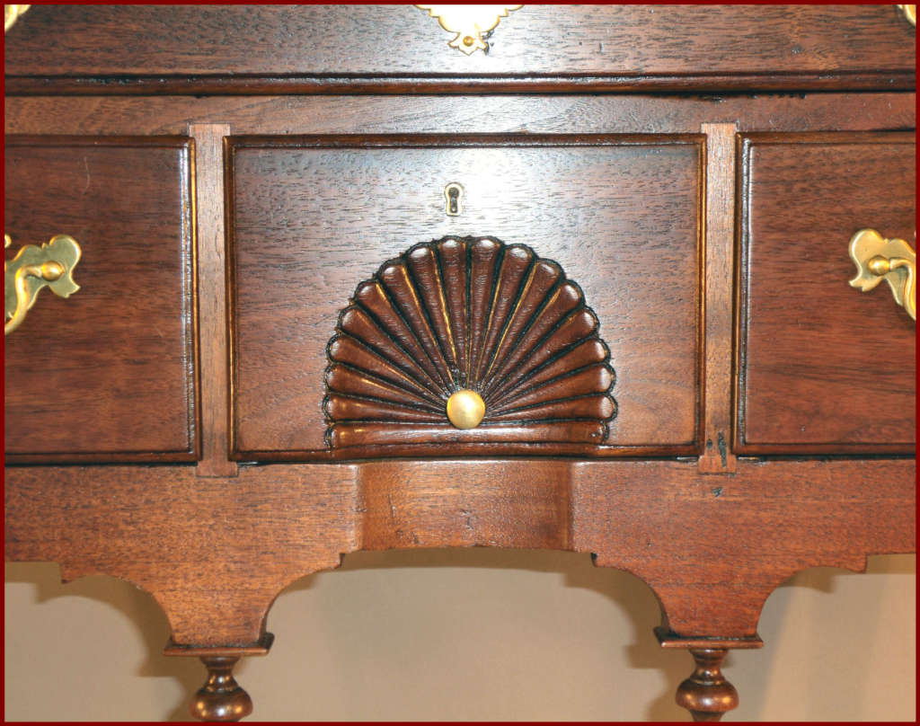 QUEEN ANNE FAN CARVED WALNUT LOWBOY – American Antiques