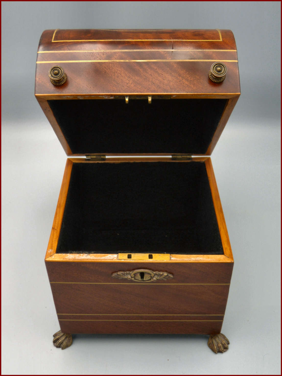 CYLINDER FRONT INLAID TEA CADDY – American Antiques