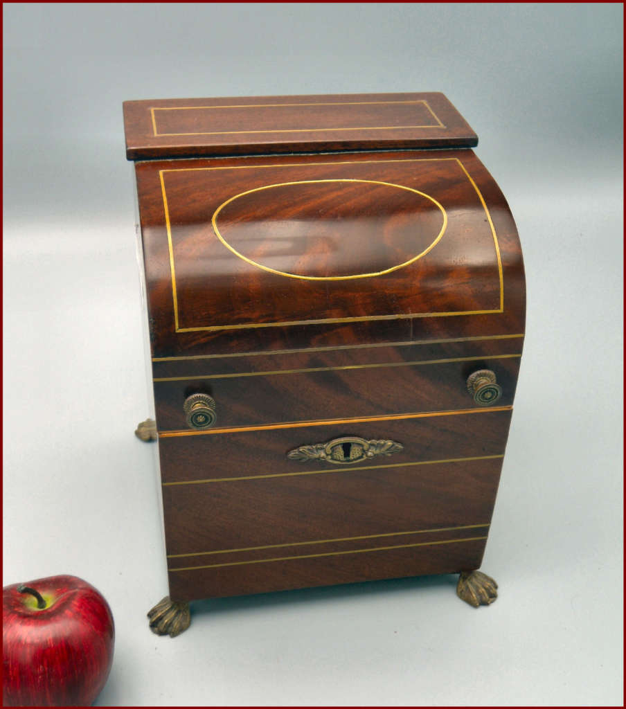 CYLINDER FRONT INLAID TEA CADDY – American Antiques