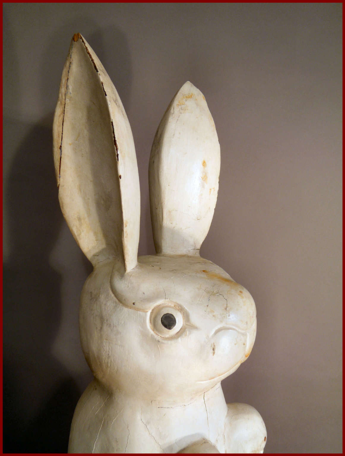 FOLK WOOD CARVED WHITE RABBIT – American Antiques