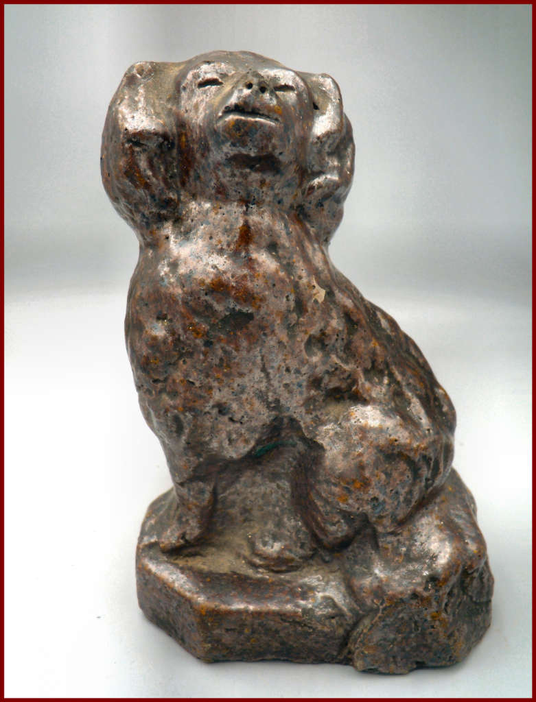 STONEWARE SEATED SPANIEL – American Antiques