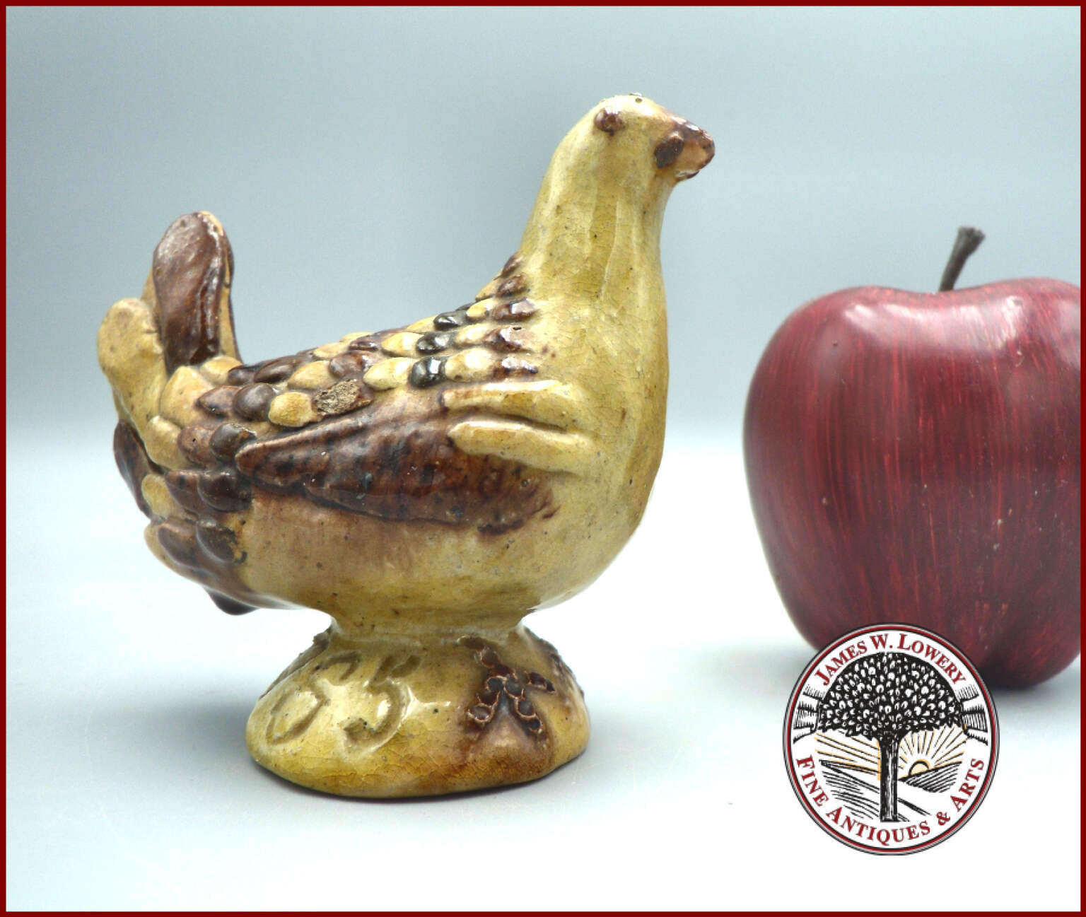 RARE SIGNED and DATED REDWARE BIRD – American Antiques