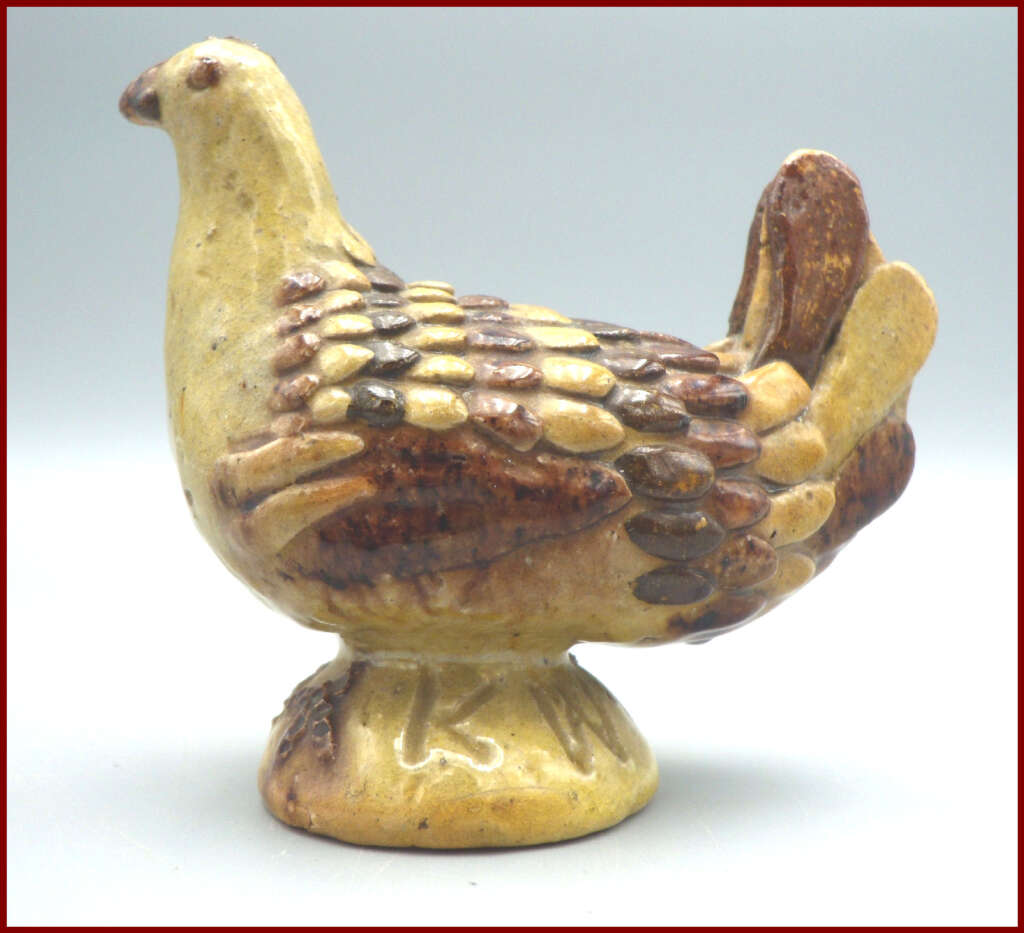 RARE SIGNED and DATED REDWARE BIRD – American Antiques