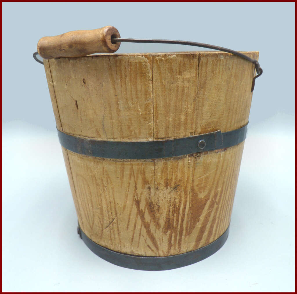 ANTIQUE PAINTED WOODEN BERRY BUCKET / PAIL – American Antiques