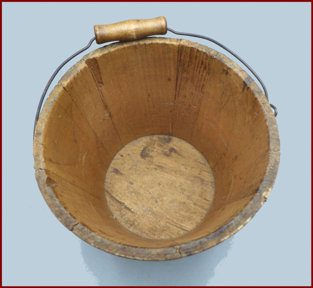 ANTIQUE PAINTED WOODEN BERRY BUCKET / PAIL – American Antiques
