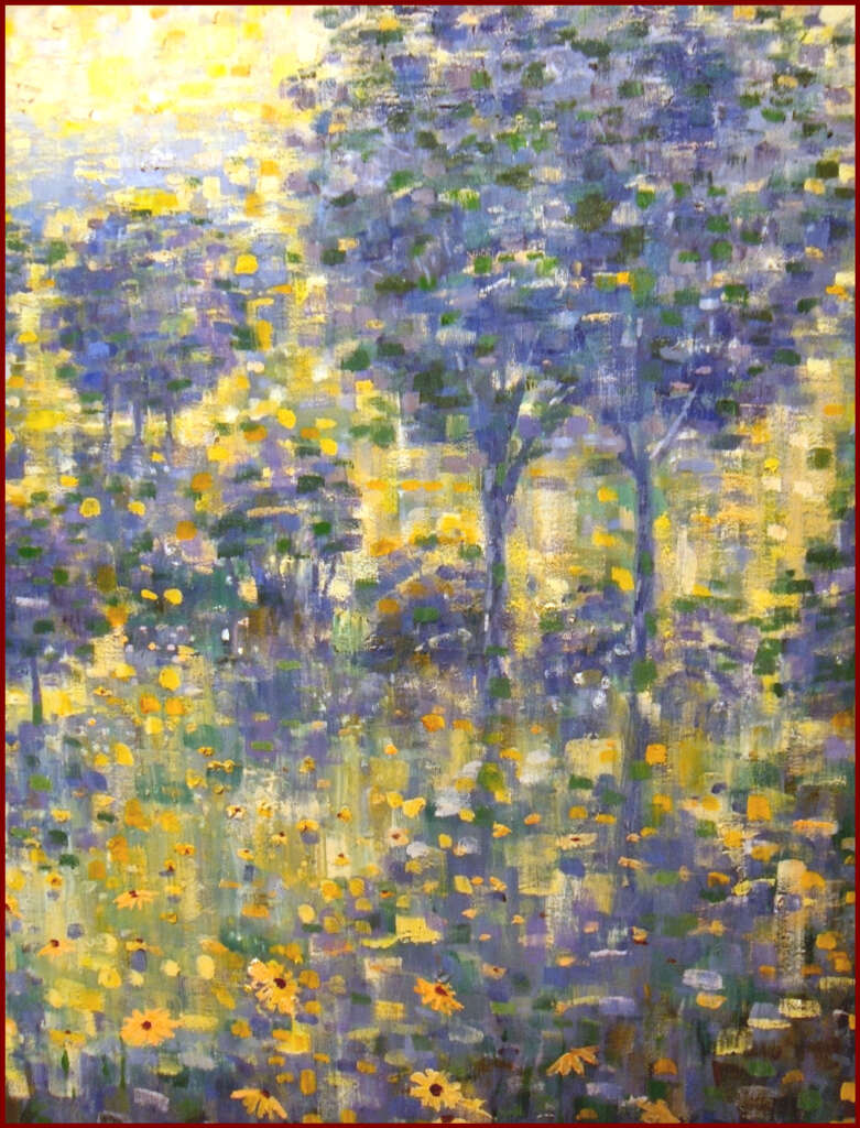 JAY STEWART – PAINTING – Black – Eyed Susans – American Antiques
