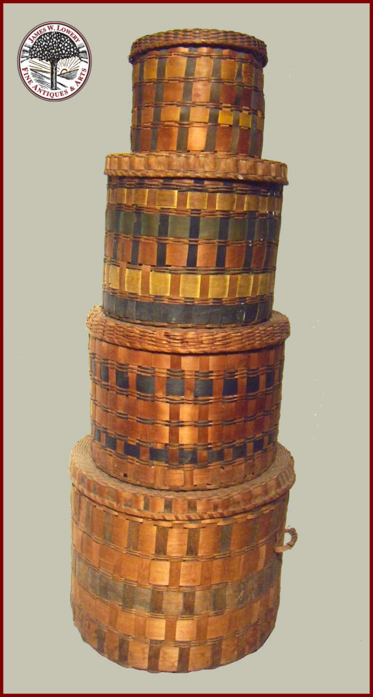 NATIVE AMERICAN PAINTED SPLINT BASKETS – American Antiques