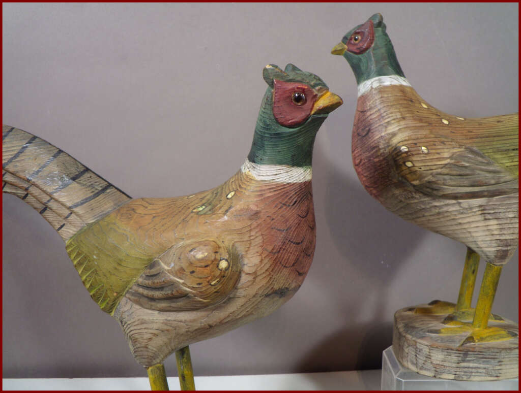 PHEASANT WOOD CARVING (pair) – American Antiques
